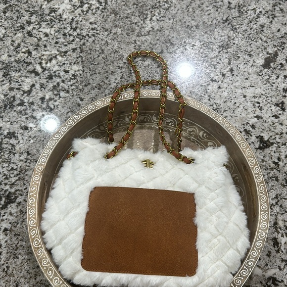 Bags | Beautiful Small Fury Bag Perfect For Winter Snow White Fur And ...